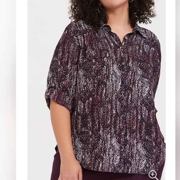 torrid | Tops | Torrid Madison Purple Snakeskin Print Blouse | Poshmark